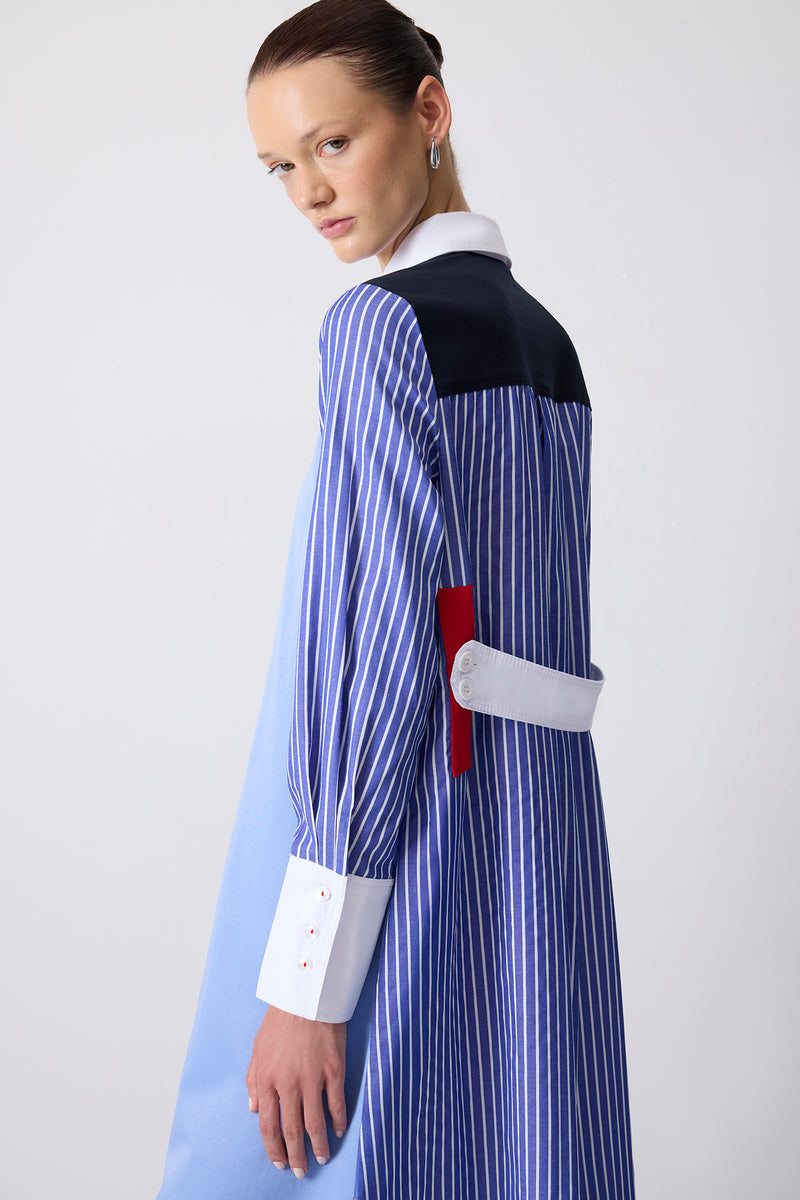 COLOR BLOCK SHIRT DRESS – Touché Privé Global